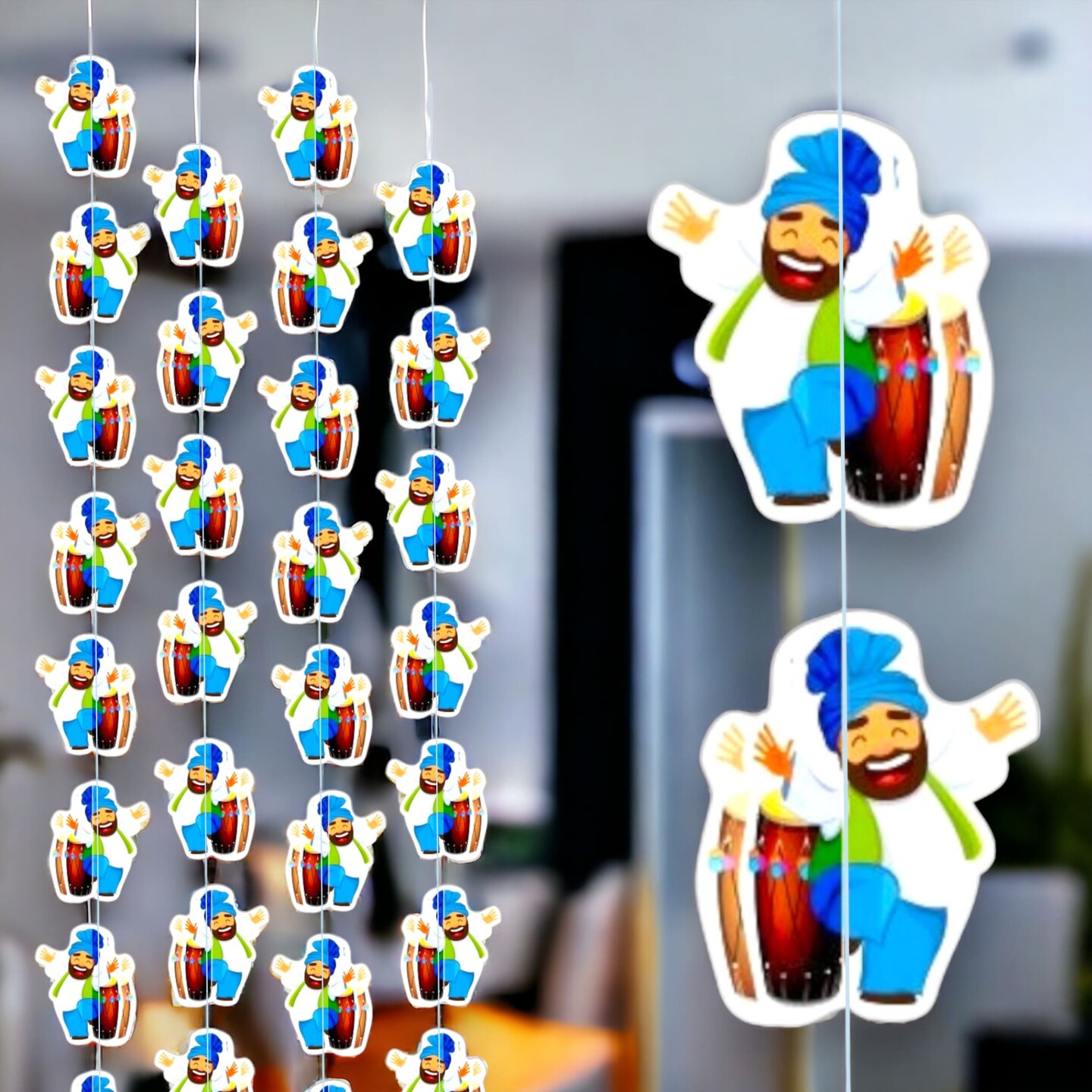 8ct Happy Lohri Hanging Decoration Strings Mini Paper Frill Wall ...