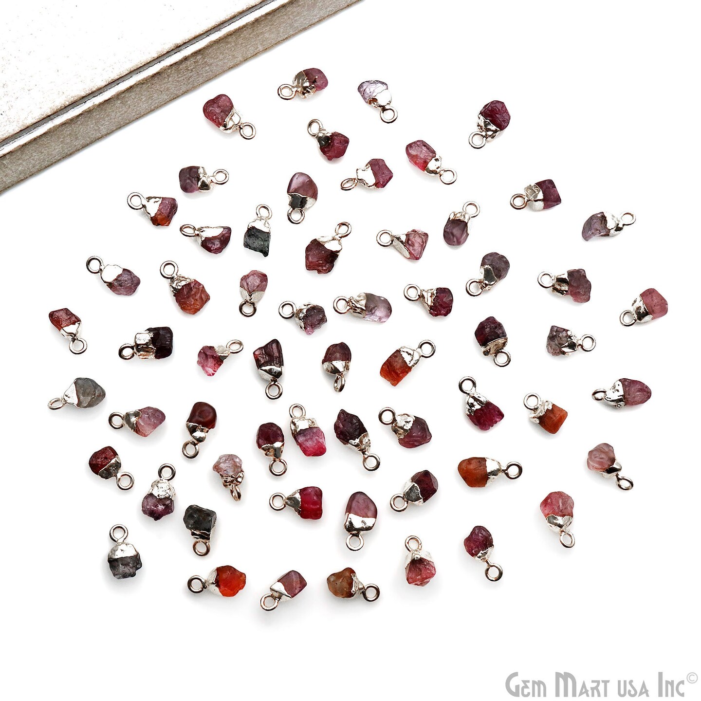 Rough Gemstone Pendant, Birthstone Raw Pendant, Silver Electroplated ...