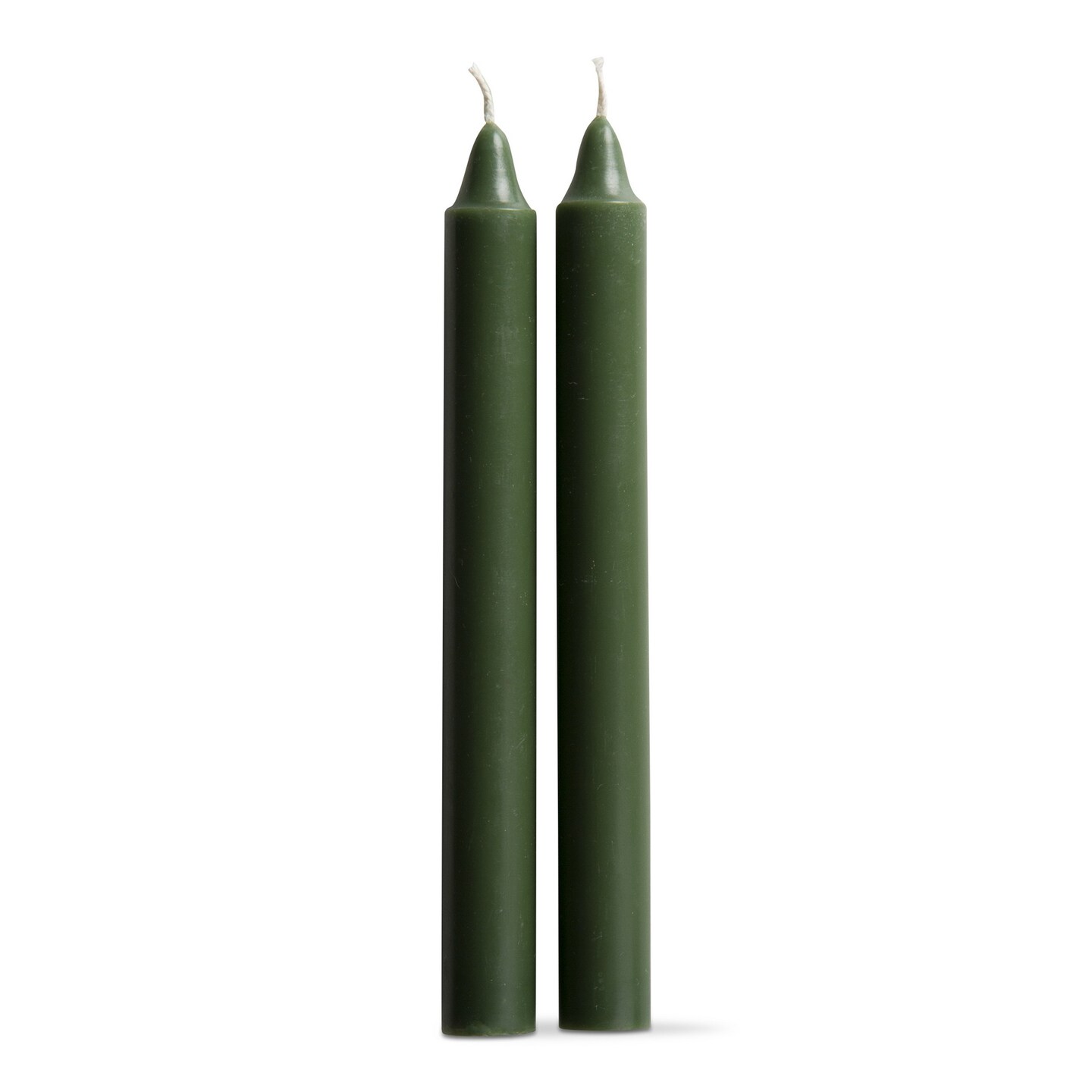 8" Green Traditional Taper Candles Set Of 2 Paraffin Wax, Burn Time 7 ...