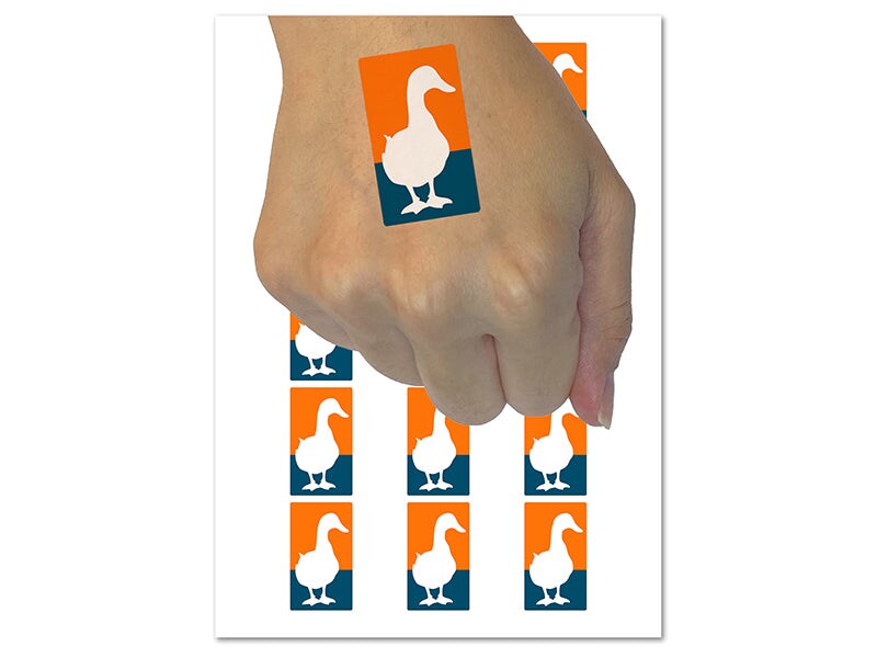 Duck From the Front Silhouette Temporary Tattoo Water Resistant Fake ...