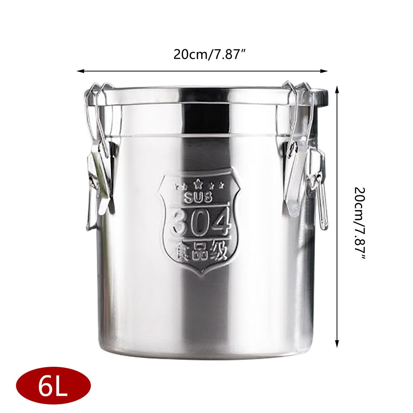 Kitcheniva Stainless Steel Airtight Kitchen Storage Bucket Container ...