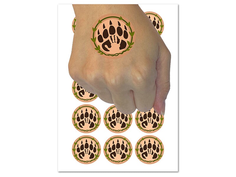 Druid Bear Claw Hand Print Temporary Tattoo Water Resistant Fake Body ...