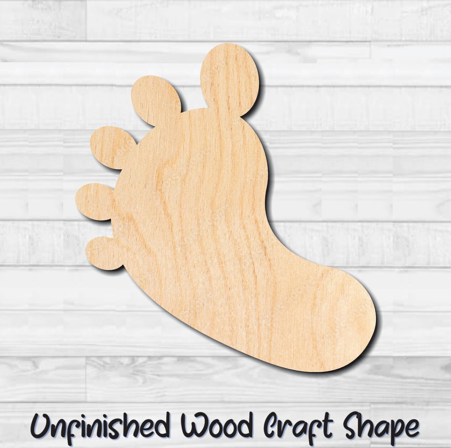 Baby Foot Feet Toes Unfinished Wood Shape Blank Laser Engraved Cutout ...