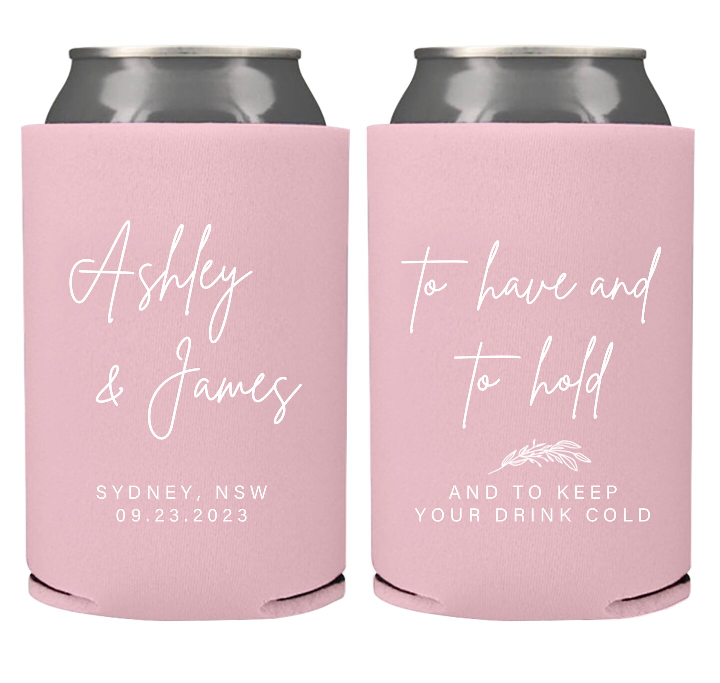 Personalized Wedding Can cooler, beer hugger, Stubby Cooler, engage ...