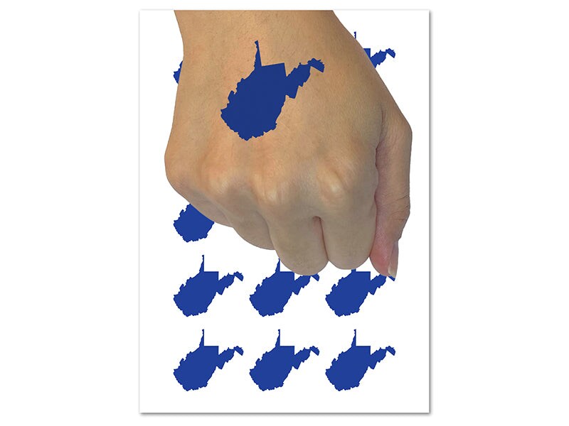 West Virginia State Silhouette Temporary Tattoo Water Resistant Fake ...