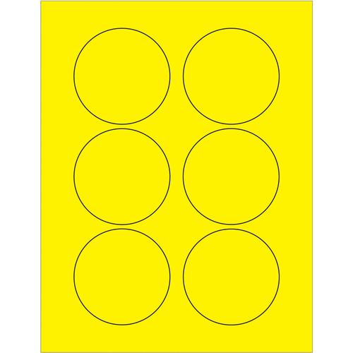 Fluorescent Circle Laser Labels, 3", Fluorescent Yellow, 600/Case ...