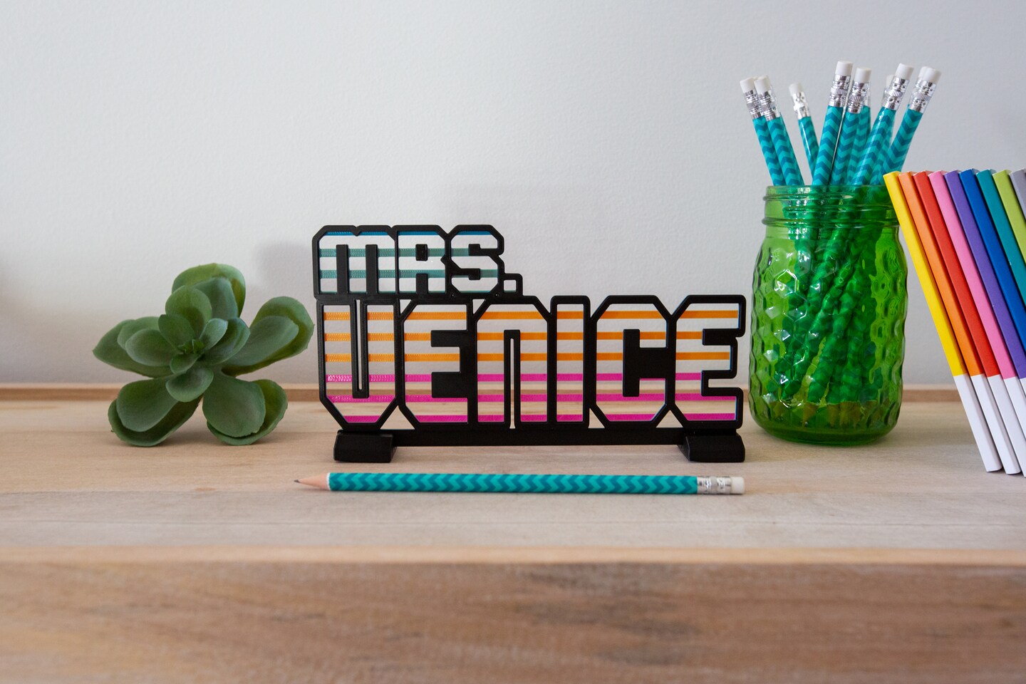 Personalized Teacher Desk Nameplate, Teacher Appreciation Gift, Color ...