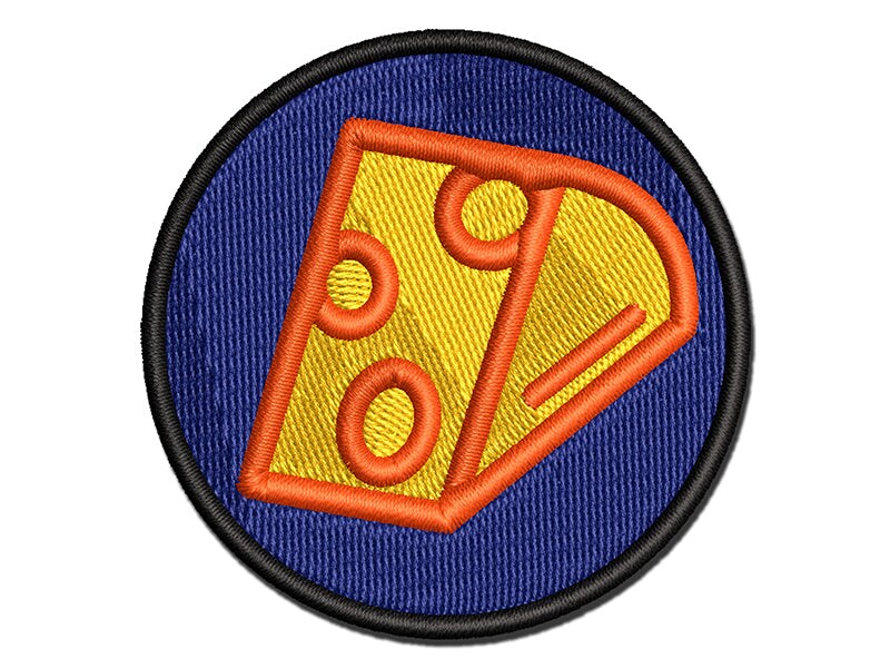 Wedge of Cheese Multi-Color Embroidered Iron-On or Hook & Loop Patch ...