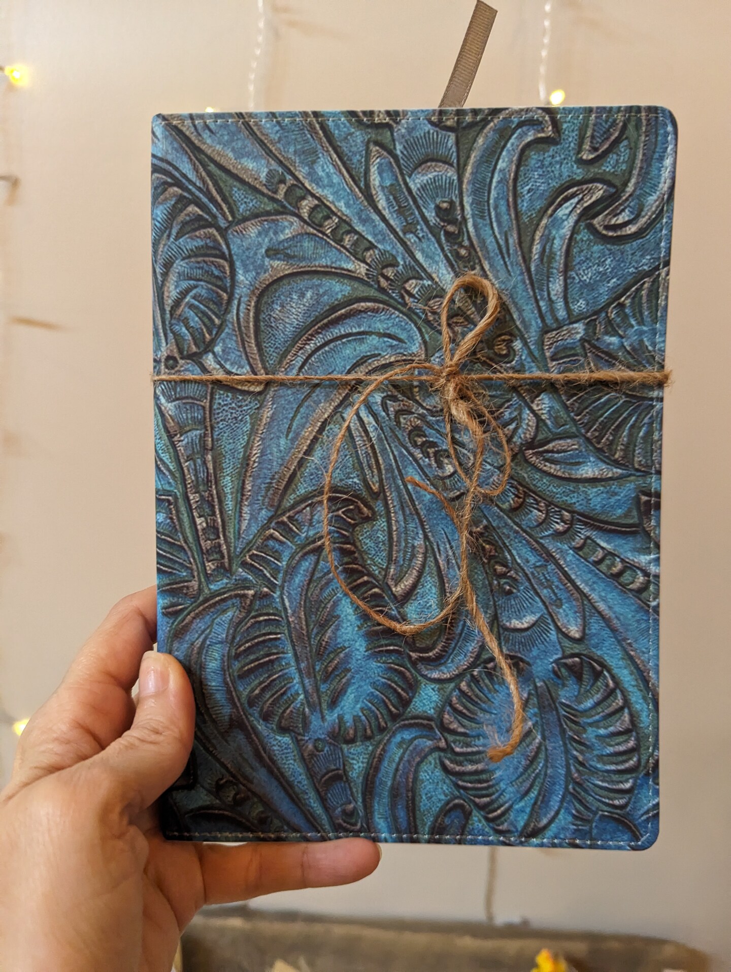 Tooled Leather Teal Print Journal, Diary, Western Theme Notebook ...