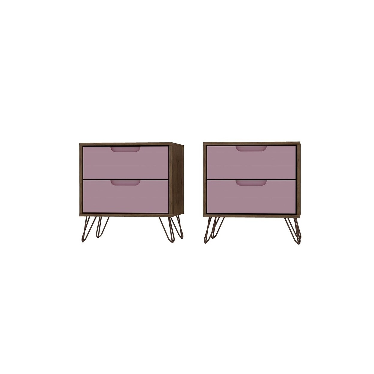 Manhattan Comfort Rockefeller 2 Drawer White Nightstand Set of 2 Michaels
