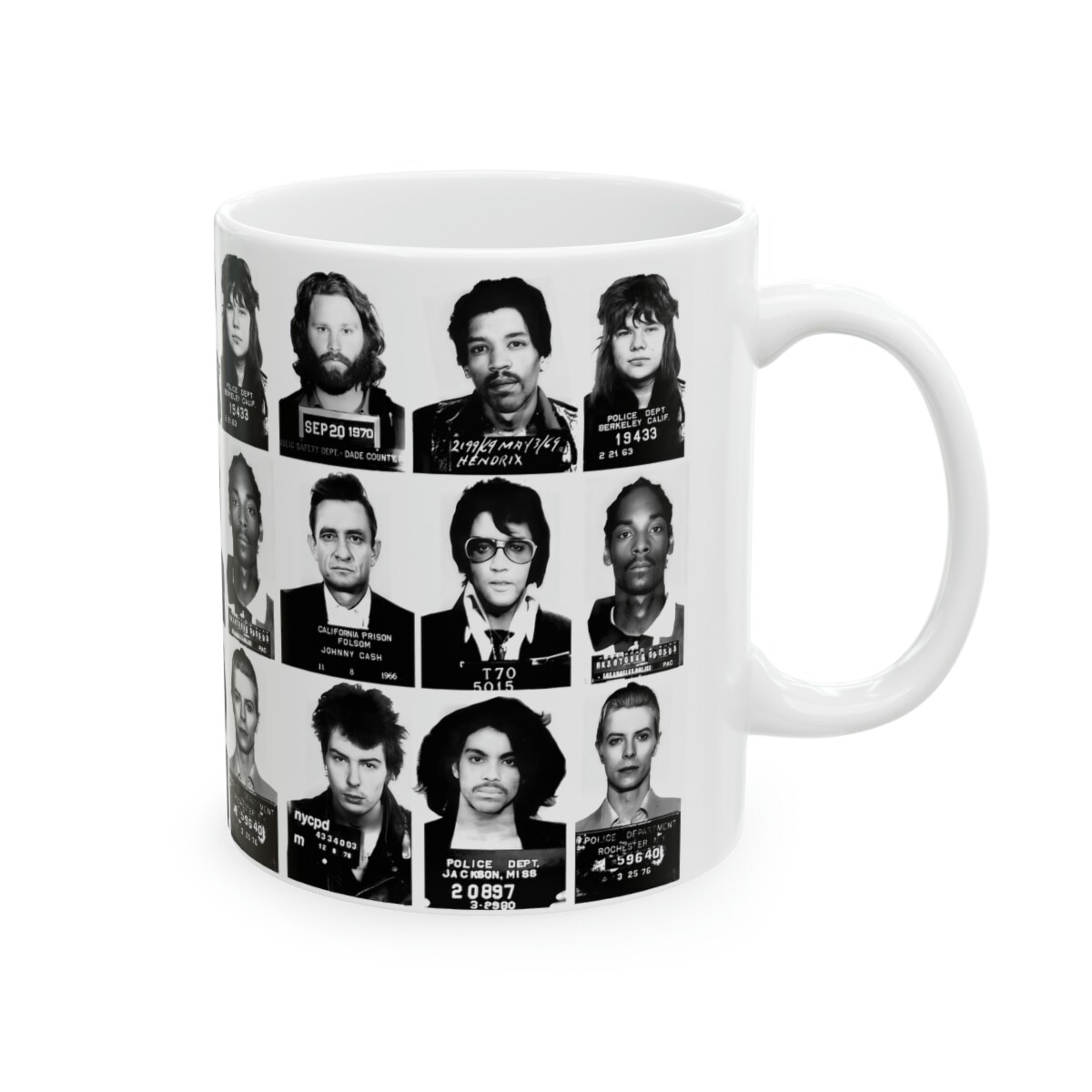 Rock and Roll Mugshots Coffee Mug 11oz | Magnificent Mug Shot Photo ...