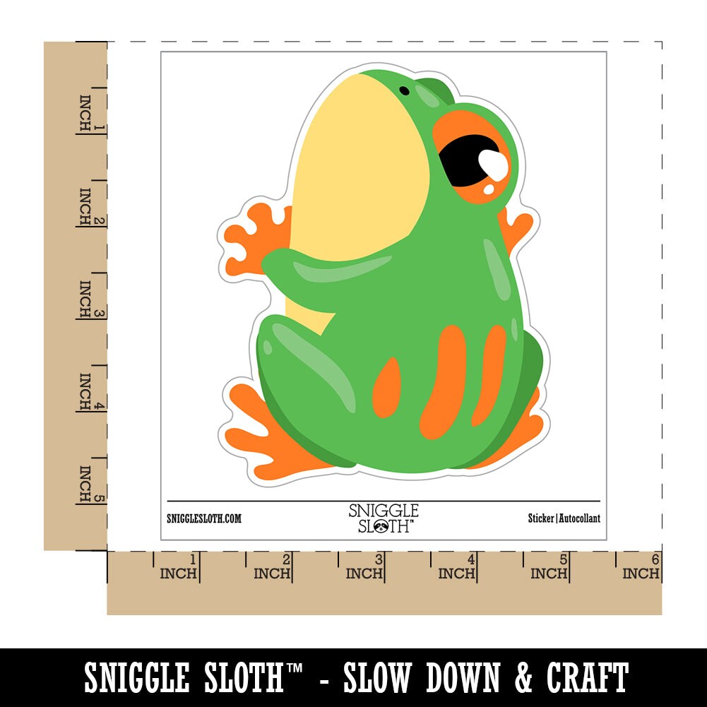 Cute Sticky Frog Looking Back Waterproof Vinyl Phone Tablet Laptop ...