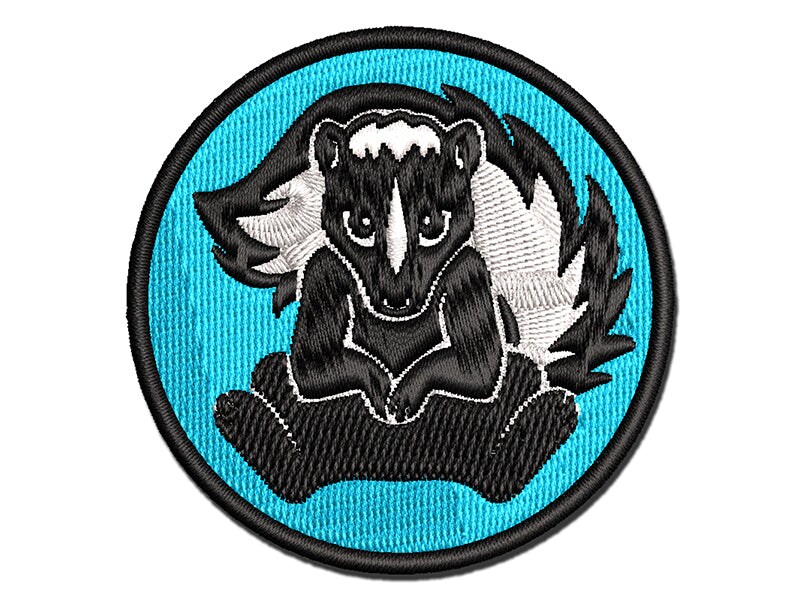 Sweet Skunk Sitting Multi-Color Embroidered Iron-On or Hook & Loop ...