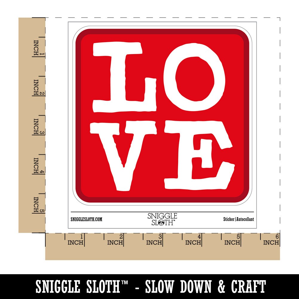 Love Text Stacked Waterproof Vinyl Phone Tablet Laptop Water Bottle ...