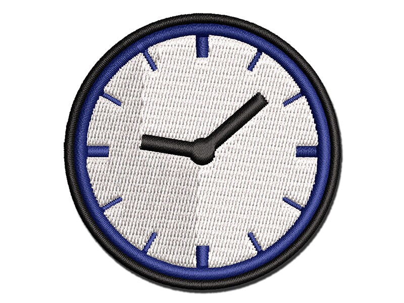 Wall Clock Time Multi-Color Embroidered Iron-On or Hook & Loop Patch ...