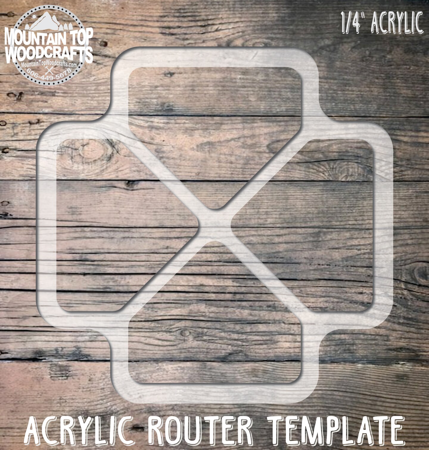 4 Square Tray Plate ~ Acrylic Inlay Wood Router Template Stencil ...