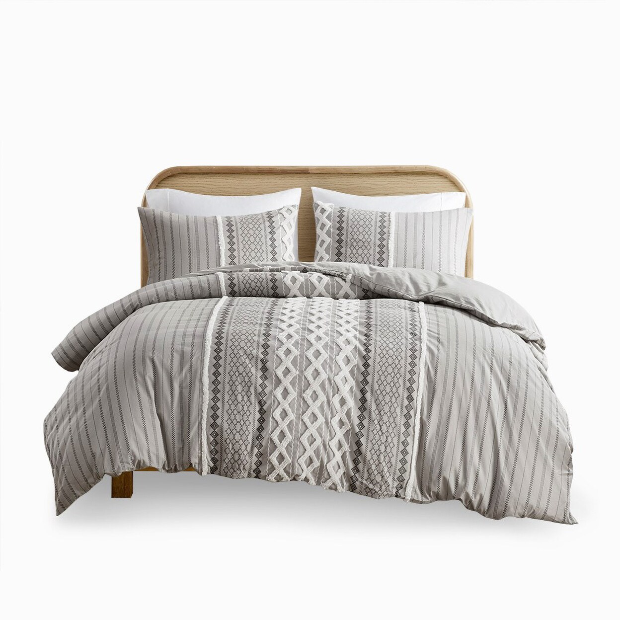 Gracie Mills Modesto Printed Cotton Comforter Set with Chenille - GRACE ...