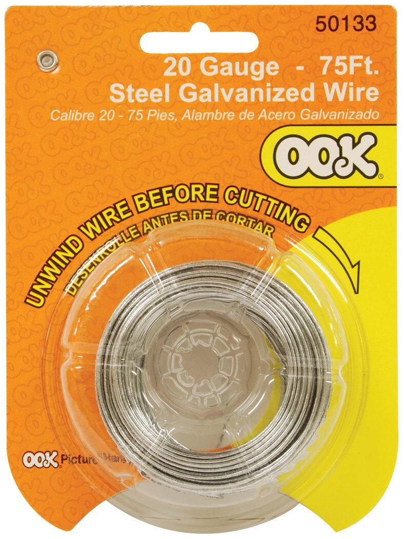 Ook Picture Hanging Wire, Steel Galvanized Wire, 20 Gauge, 75 ft ...