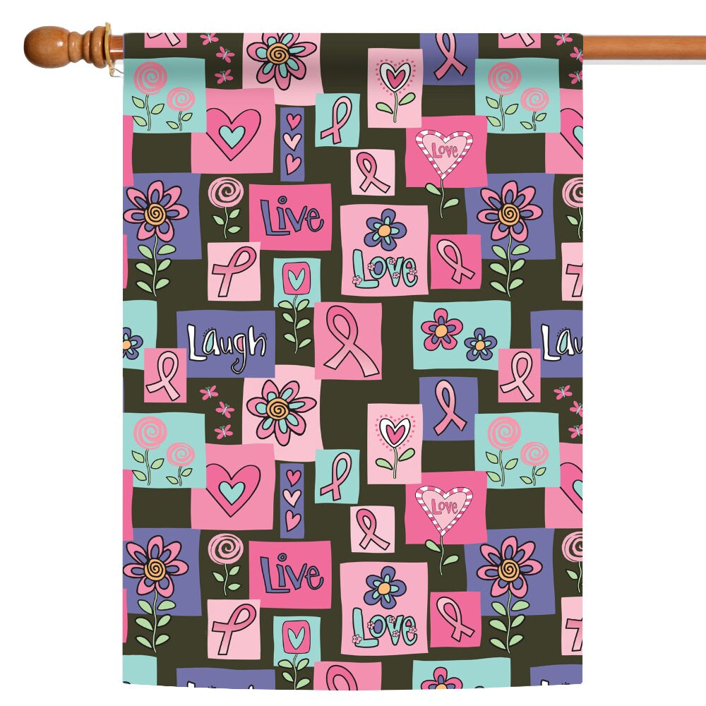 Live Love Laugh Forever Decorative Breast Cancer Flag | Michaels