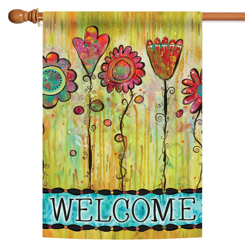 Welcome Blooms Decorative Welcome Flag | Michaels