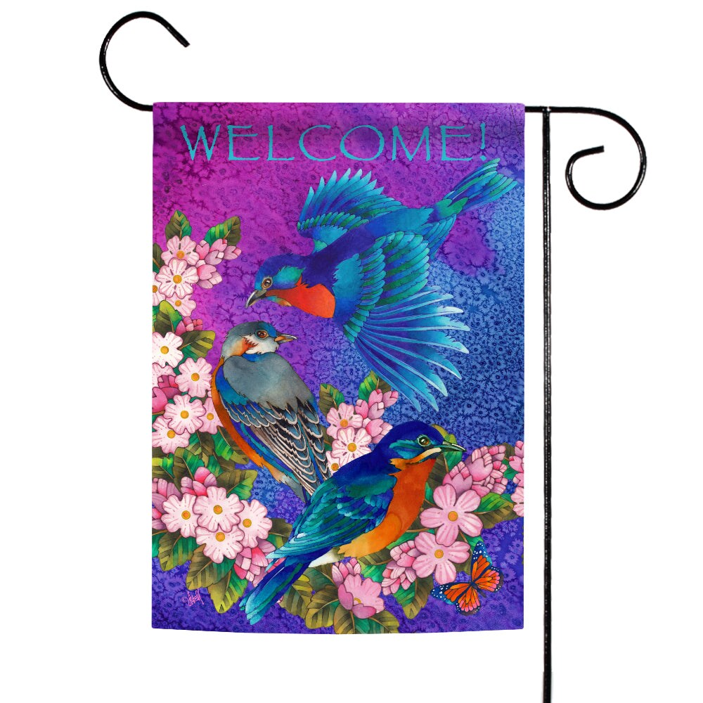Bluebird Blossoms Decorative Welcome Flag | Michaels