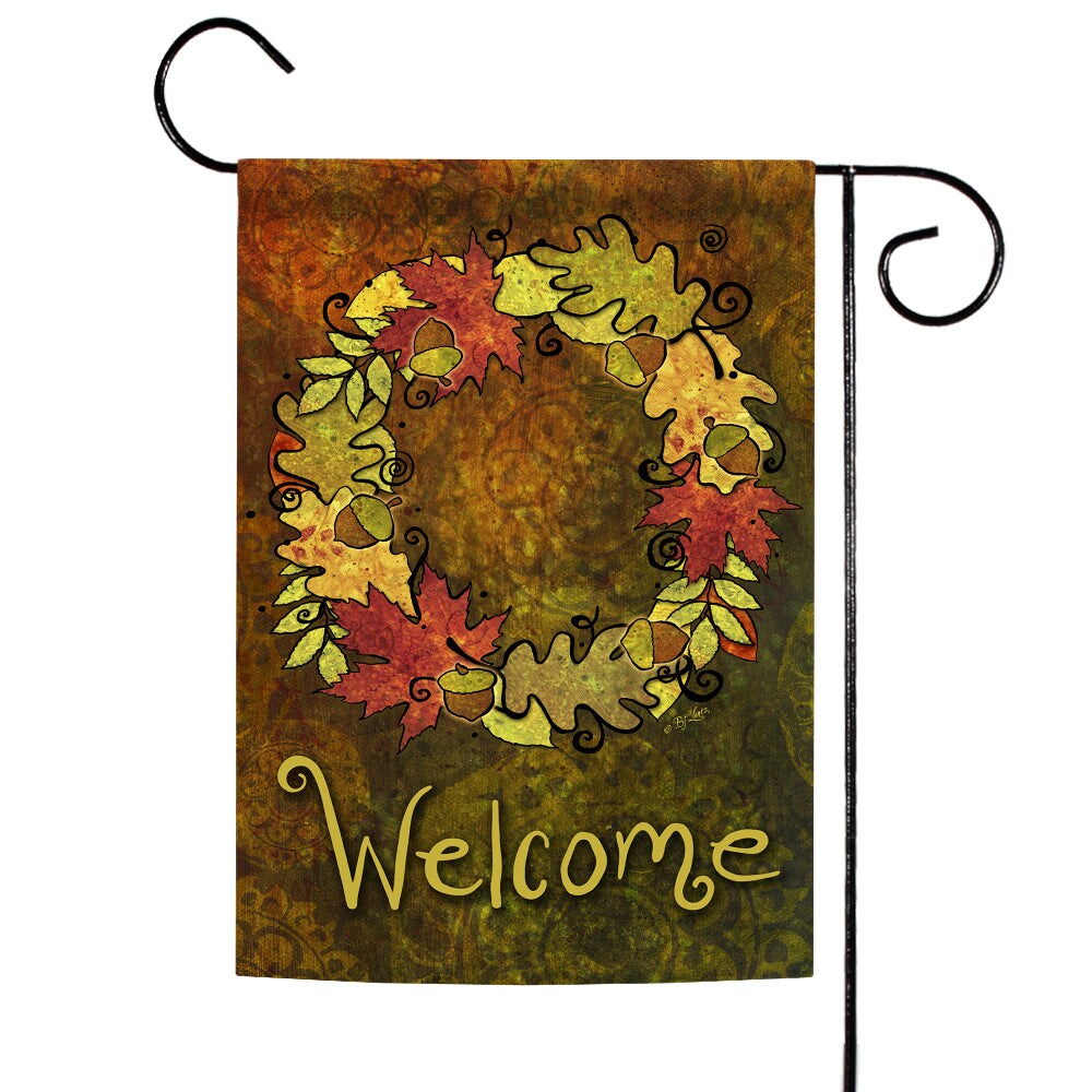 Leaf Wreath Decorative Fall Flag | Michaels