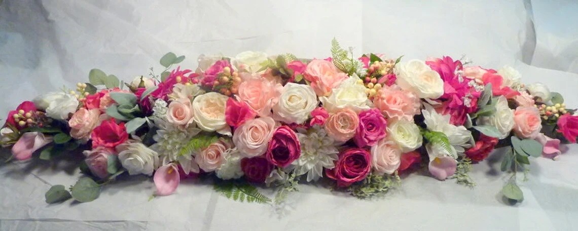 Wedding table centerpiece, floral arrangement, Head Table centerpiece ...