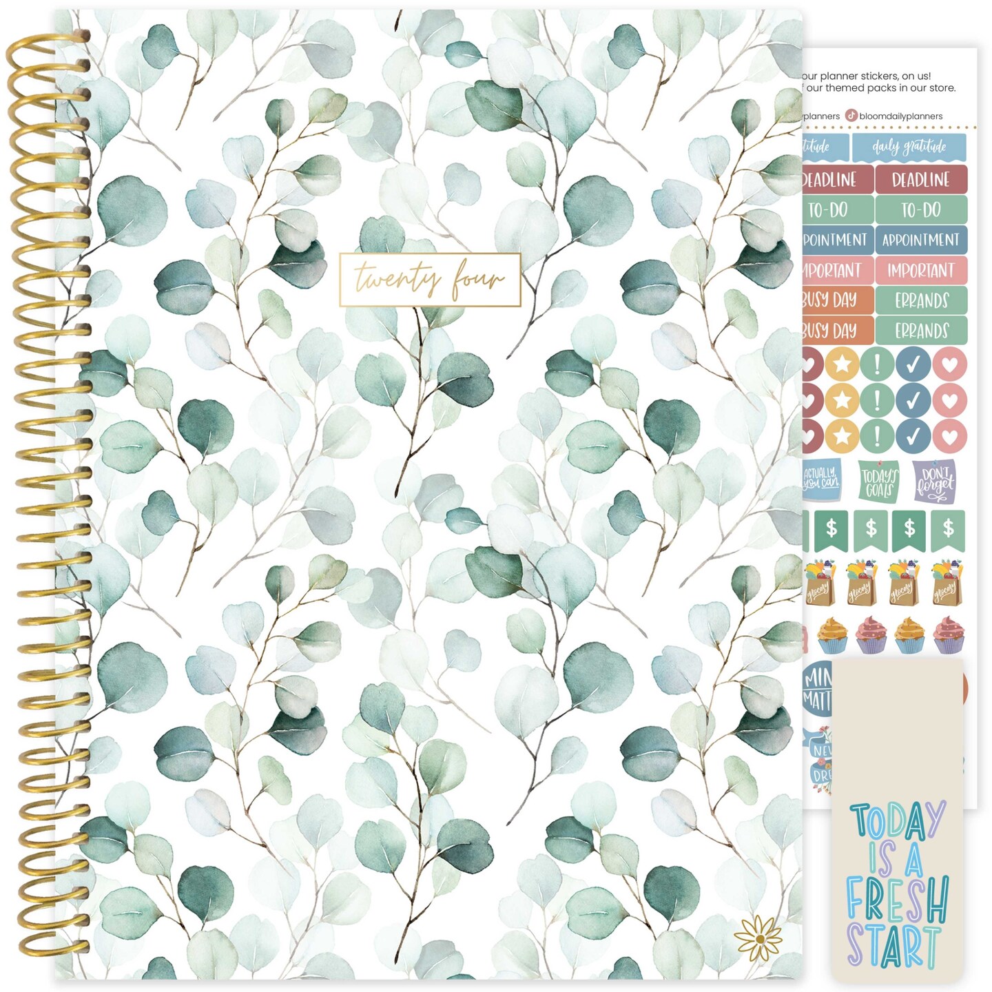 bloom daily planners 2024 Soft Cover Planner, 8.5" x 11", Boho Greenery ...