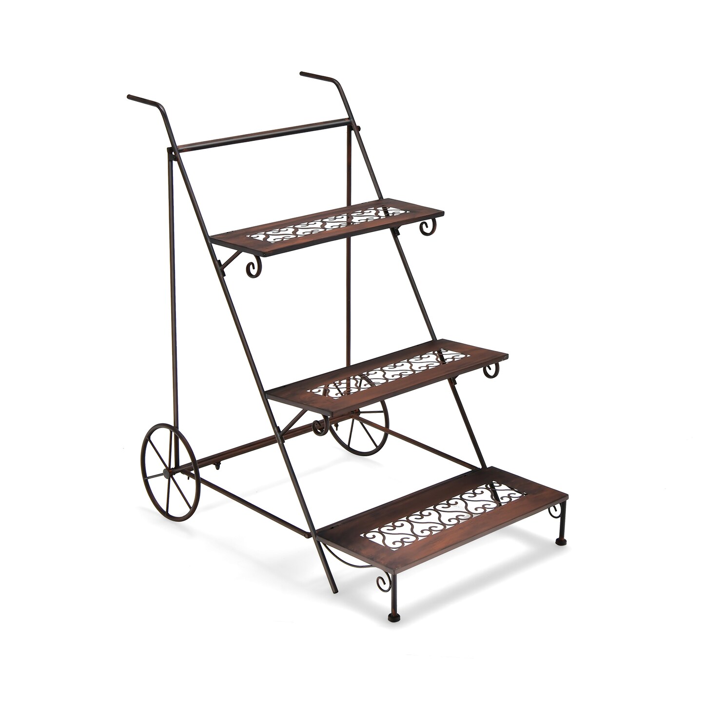 3-Tier Metal Plant Stand with Wheels and Handle for Balcony | Michaels