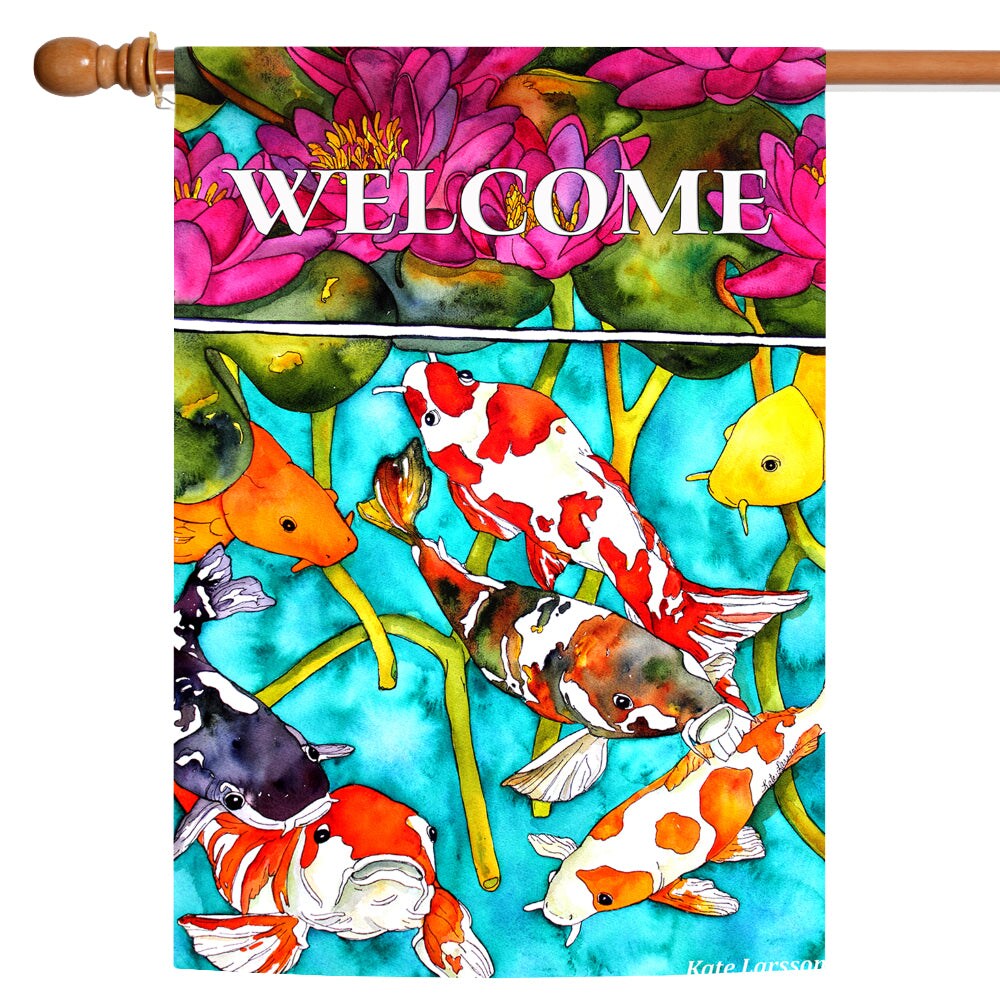 Koi Pond Decorative Welcome Flag, Size: 28 in x 40 in | Michaels