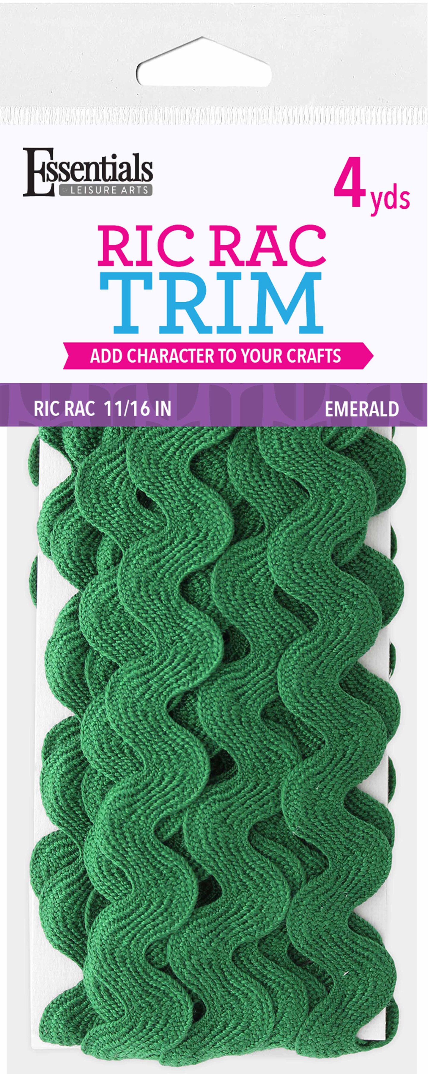 Essentials By Leisure Arts Ric Rac 11/16" 4 yards Emerald - rick rack ...