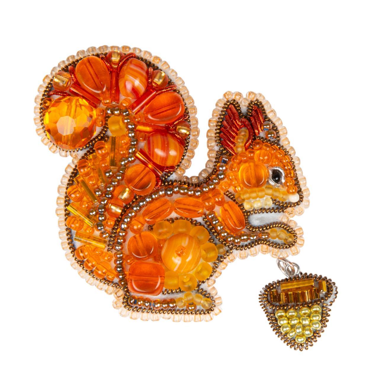 Beadwork kit for creating brooch Crystal Art Squirrel BP-326C | Michaels