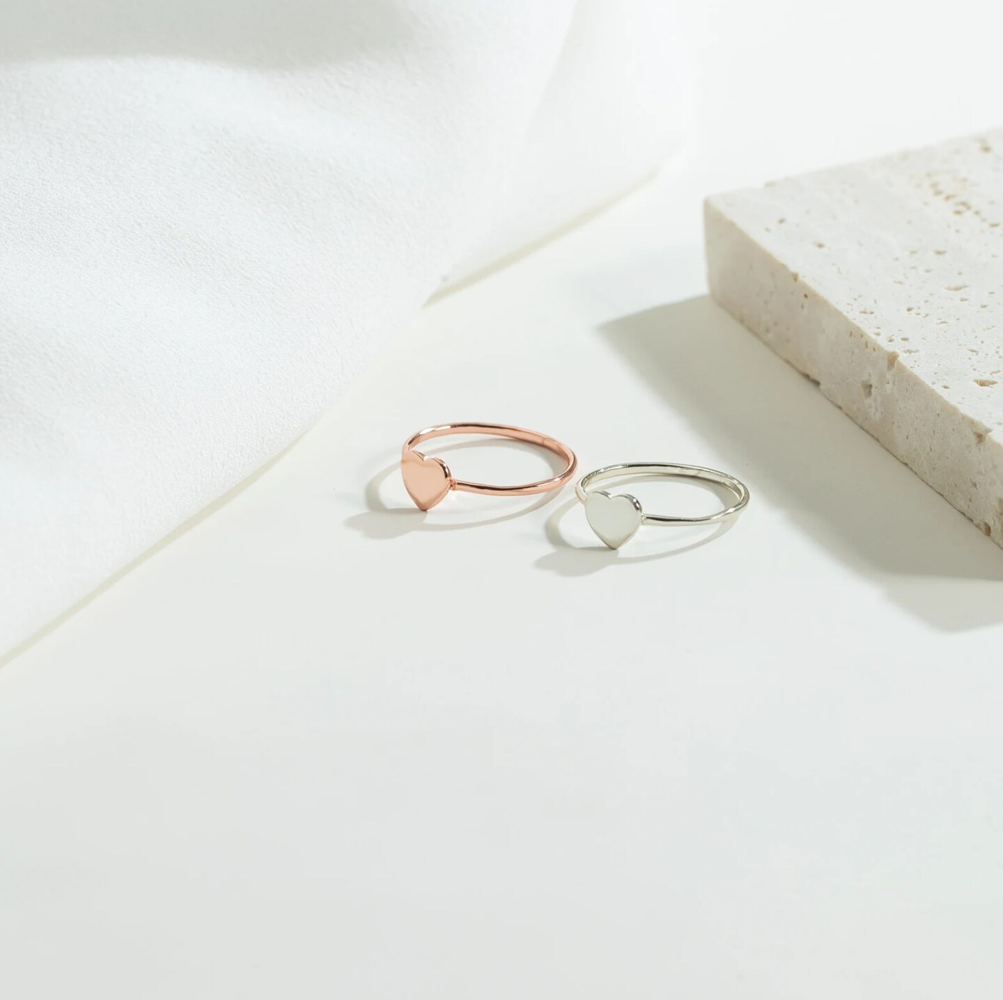 Heart Ring, Couple Love Ring, Dainty Minimalist Ring, Stacking Love ...