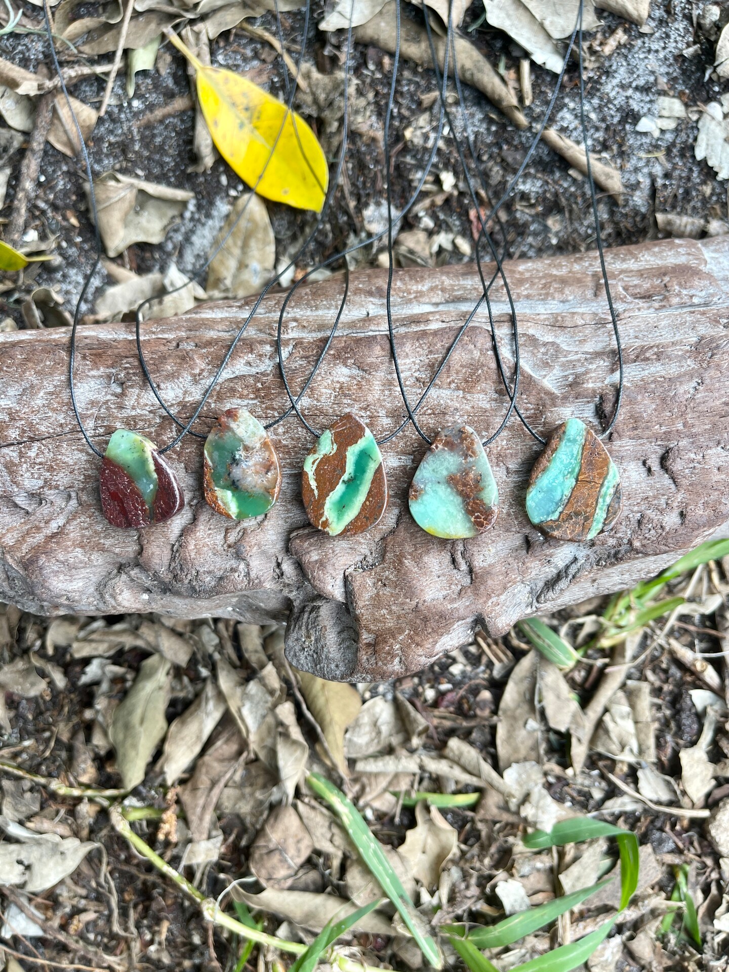 "Prosperity" Green Australian Jade Chrysoprase Teardrop Flat Crystal ...