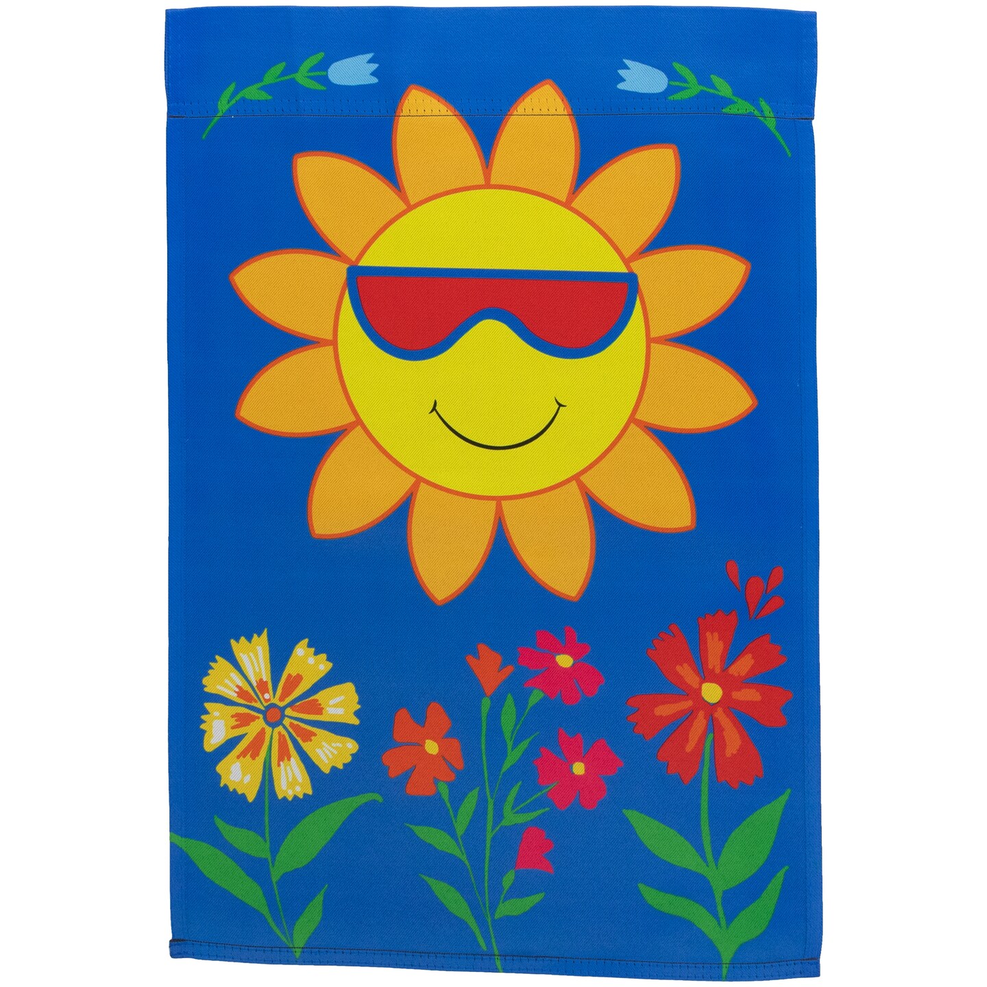Northlight Smiling Sun Floral Outdoor Garden Flag 18" x 12.5", Color ...