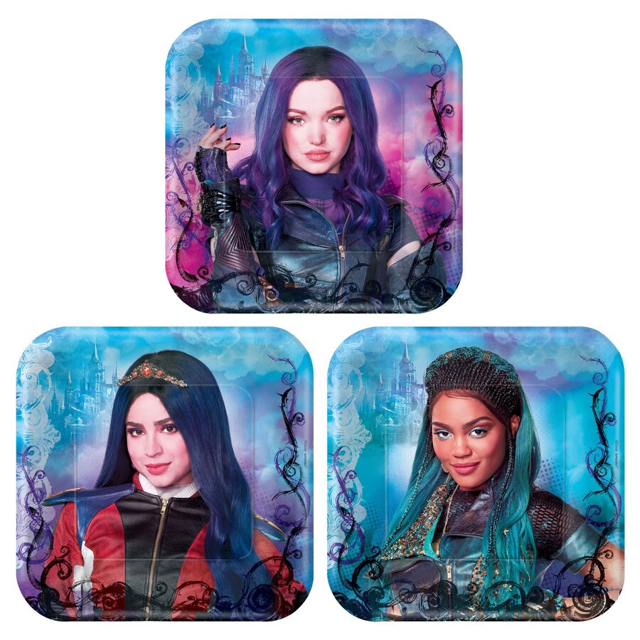 Descendants 3 Assorted 7" Square Plates, 8ct | Michaels