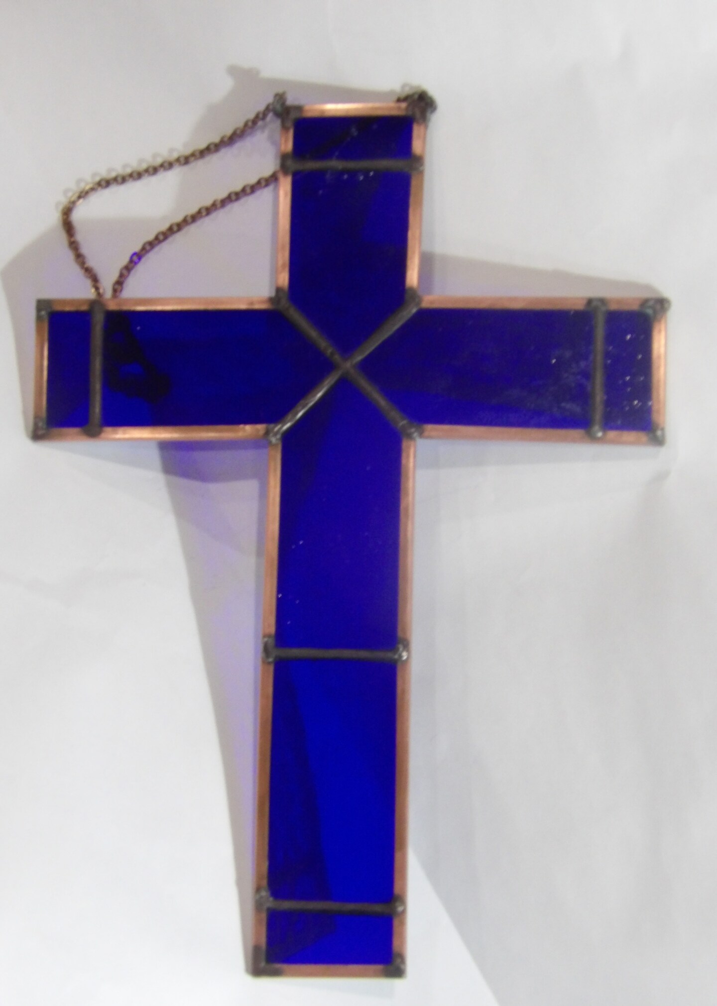 Stained Glass Basic Cross Suncatcher - Blue | MakerPlace by Michaels