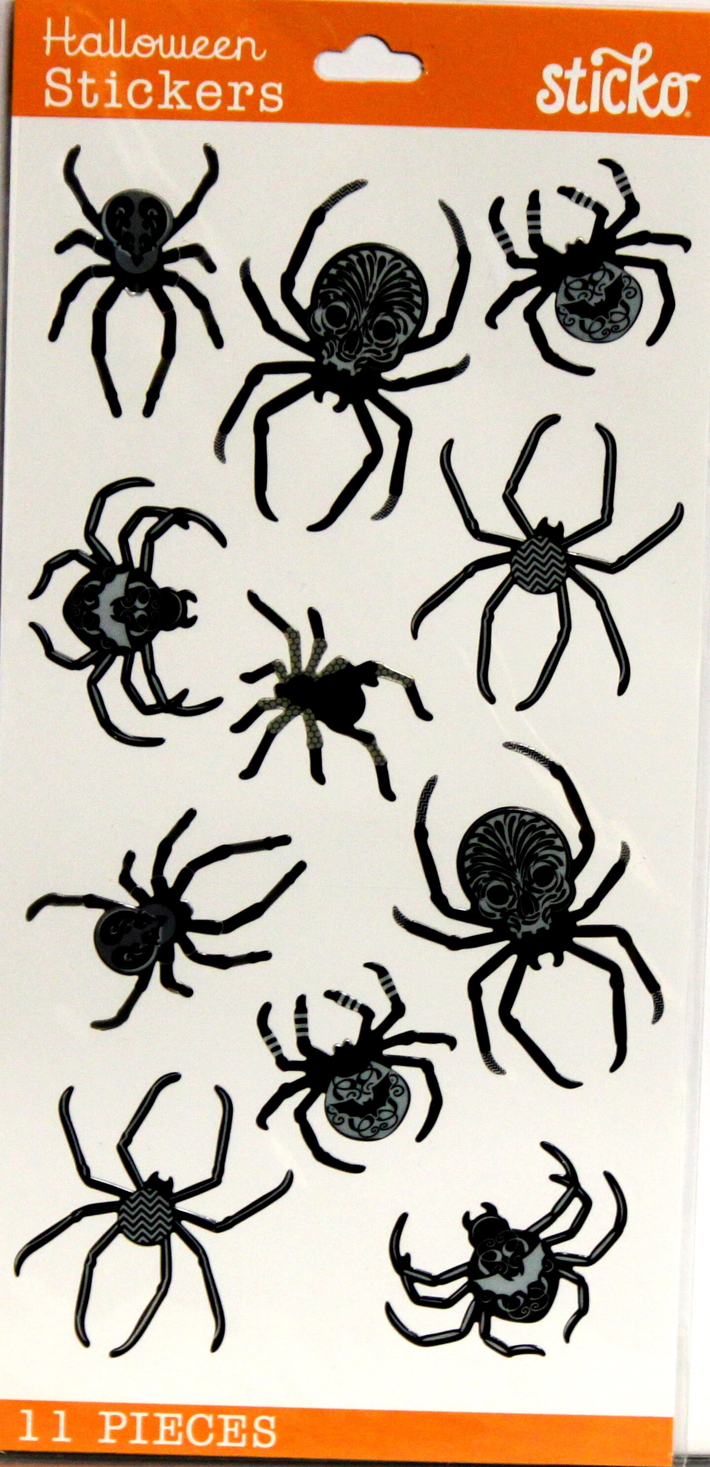 Sticko Black & White Spiders Foil Stickers | Michaels