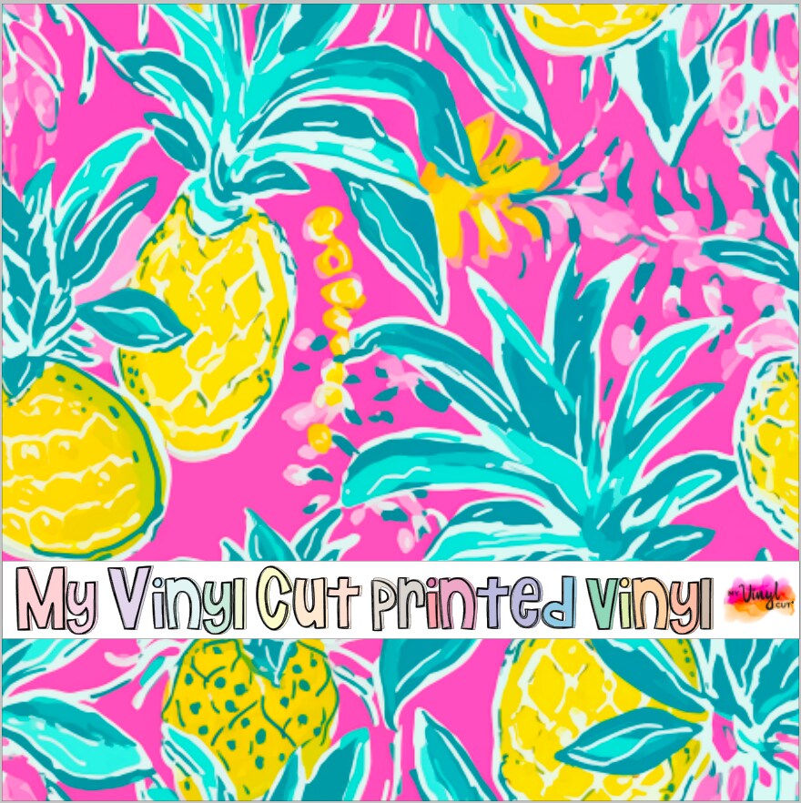 12 x 12 inch Sheet of Printed Vinyl or HTV in the Preppy Fruit J ...