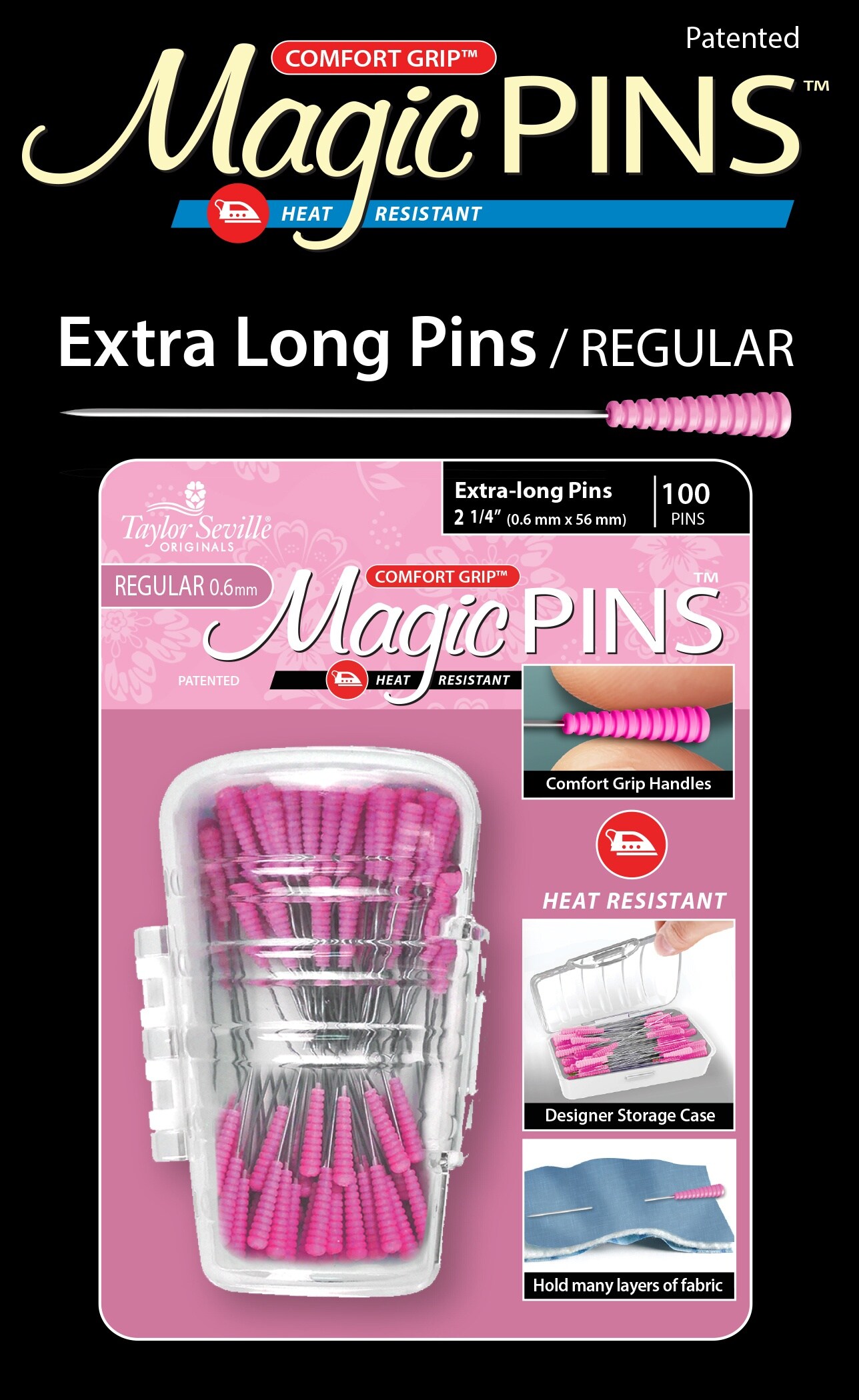 Taylor Seville Magic Pins - Extra Long Regular-Pink 100/Pkg | Michaels