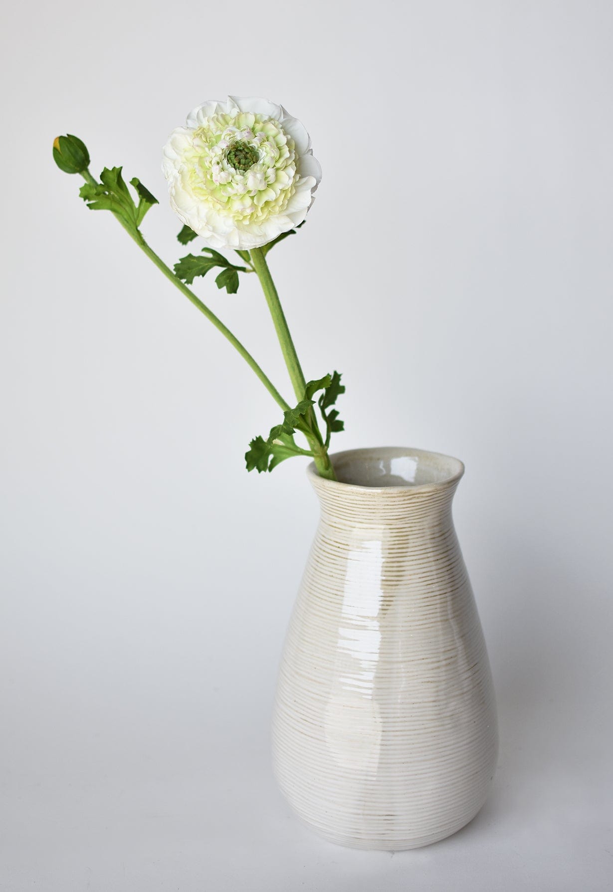 21" Faux Double Ruffled Ranunculus Stem White | Michaels