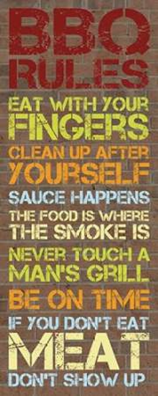 BBQ Rules Brick Poster Print by Lauren Gibbons - Item # VARPDXGLPL038A ...