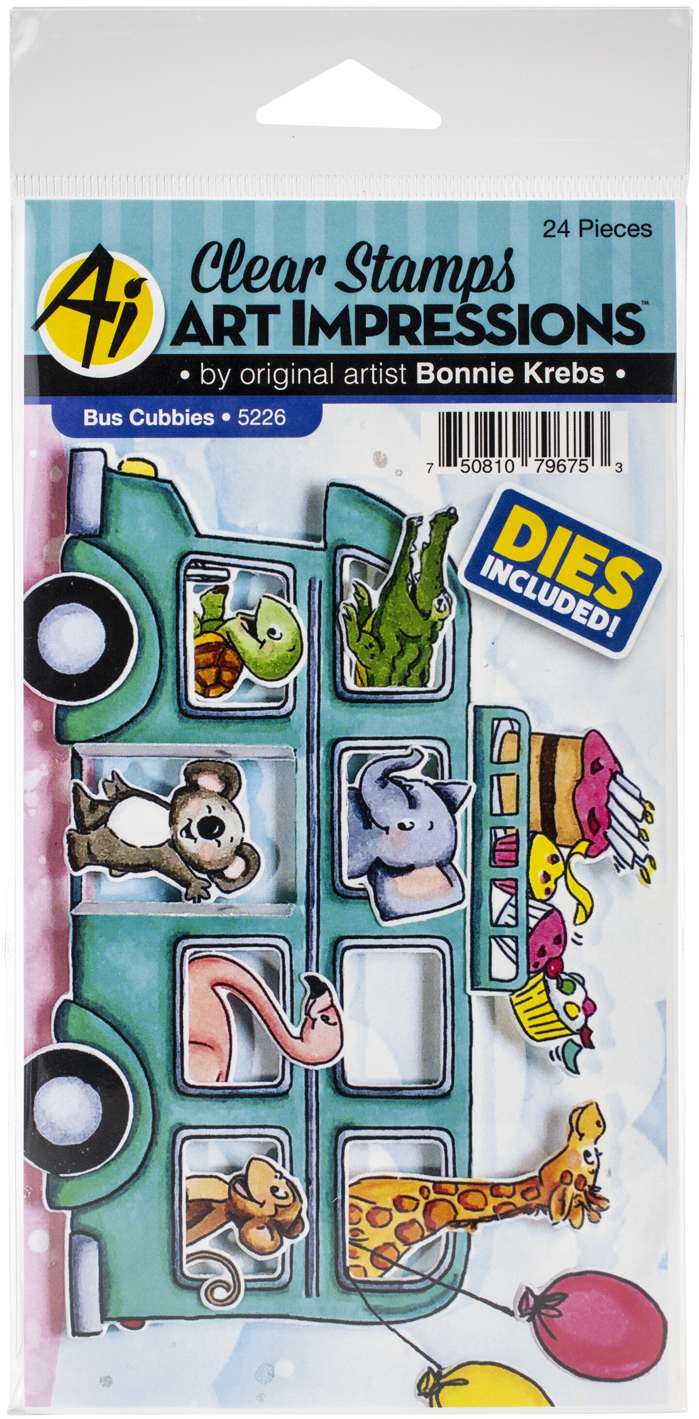 Art Impressions Critter Cubbies Clear Stamp & Die Set-Bus | Michaels