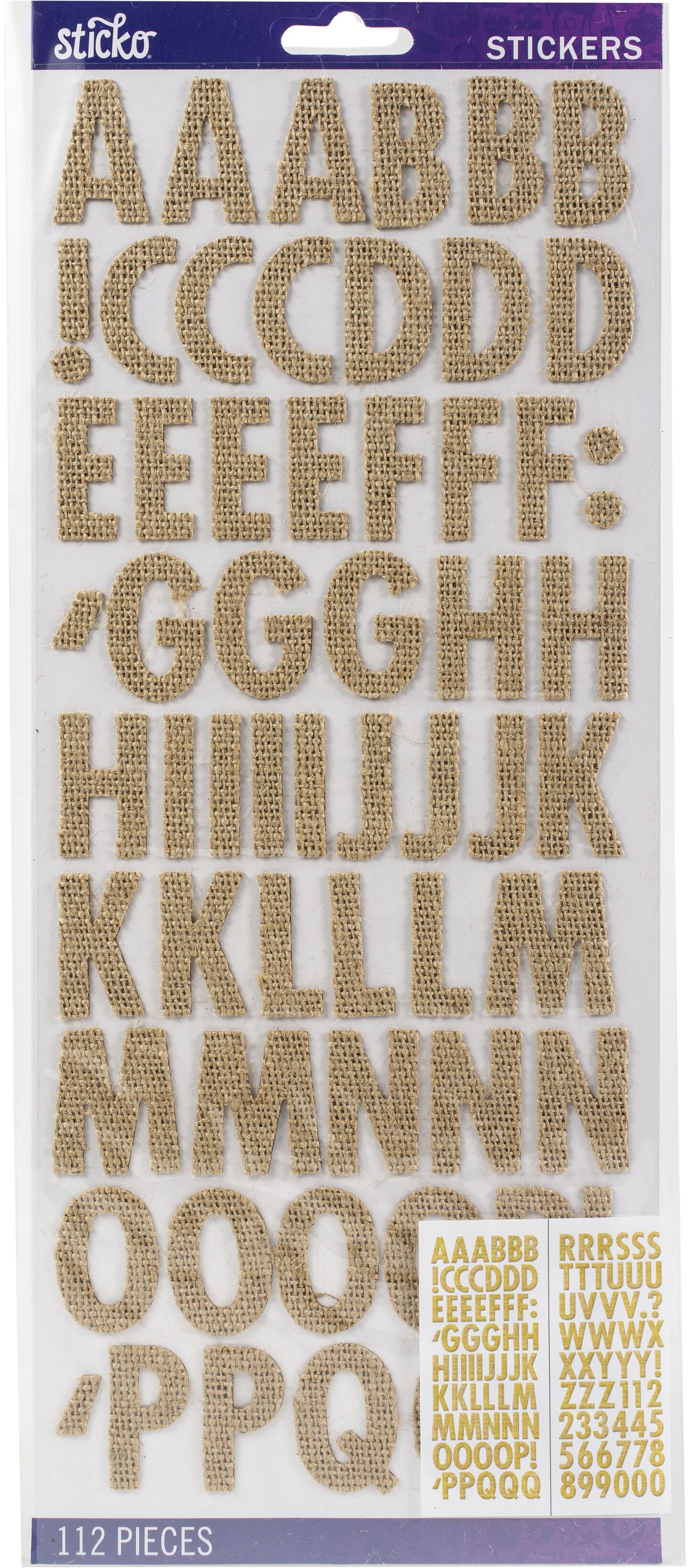 Sticko Alphabet Stickers 112/Pkg-Futura - Regular - Burlap | Michaels