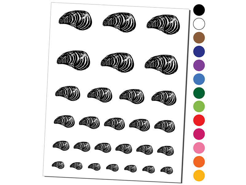 Mussel Bivalve Shellfish Seafood Shell Temporary Tattoo Water Resistant ...