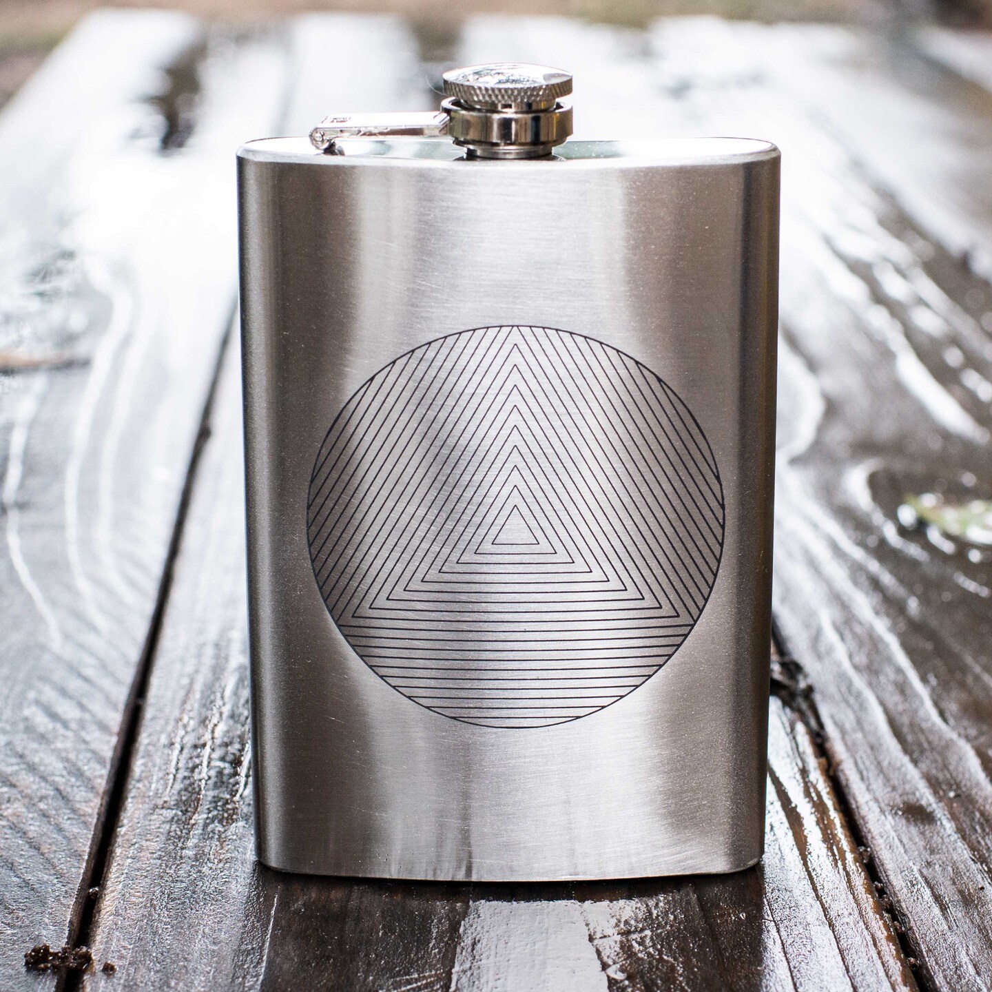 8oz Circle Triangle Design Stainless Steel Flask | Michaels
