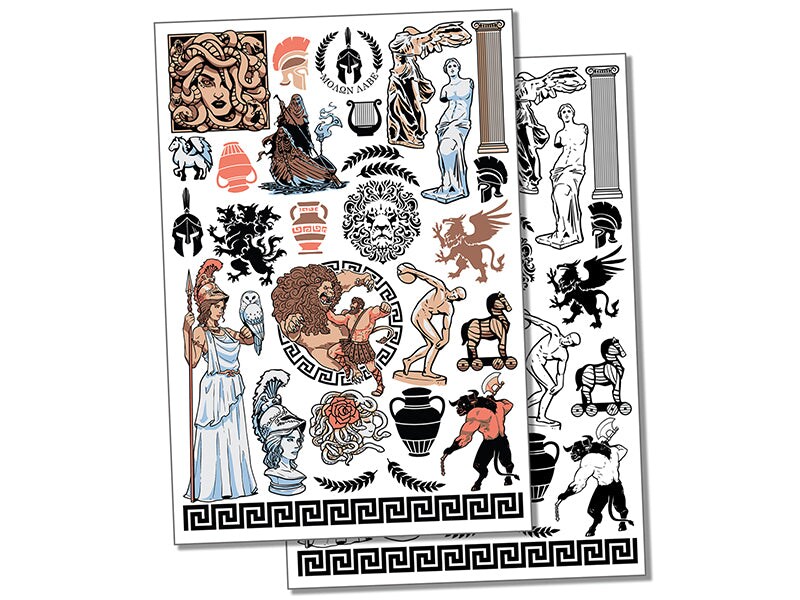Greek Roman Mythology Monsters Temporary Tattoo Water Resistant Fake ...