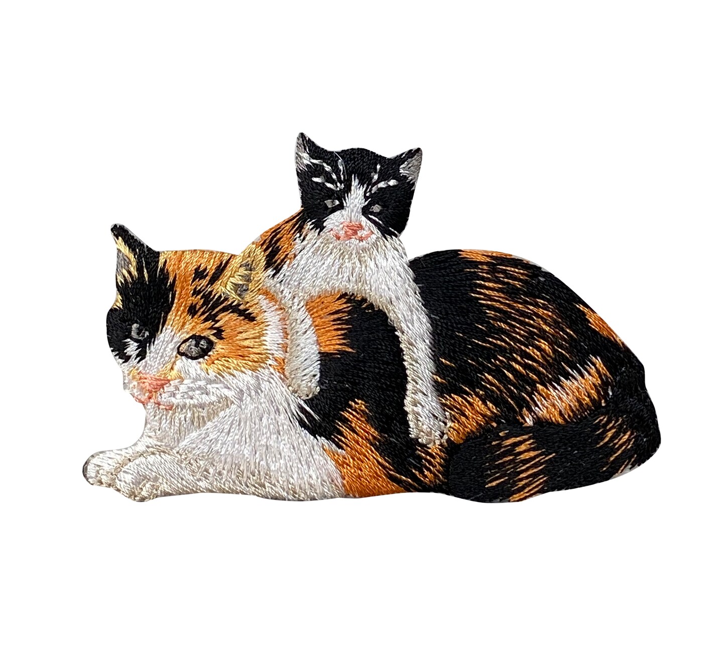 Calico Cat, Mother, Kitten, Realistic Pets, Embroidered, Iron on Patch ...