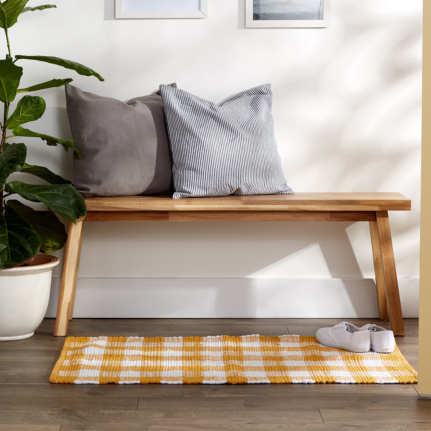 DII Honey Gold & White Buffalo Check Rag Rug 26x40 inch | Michaels