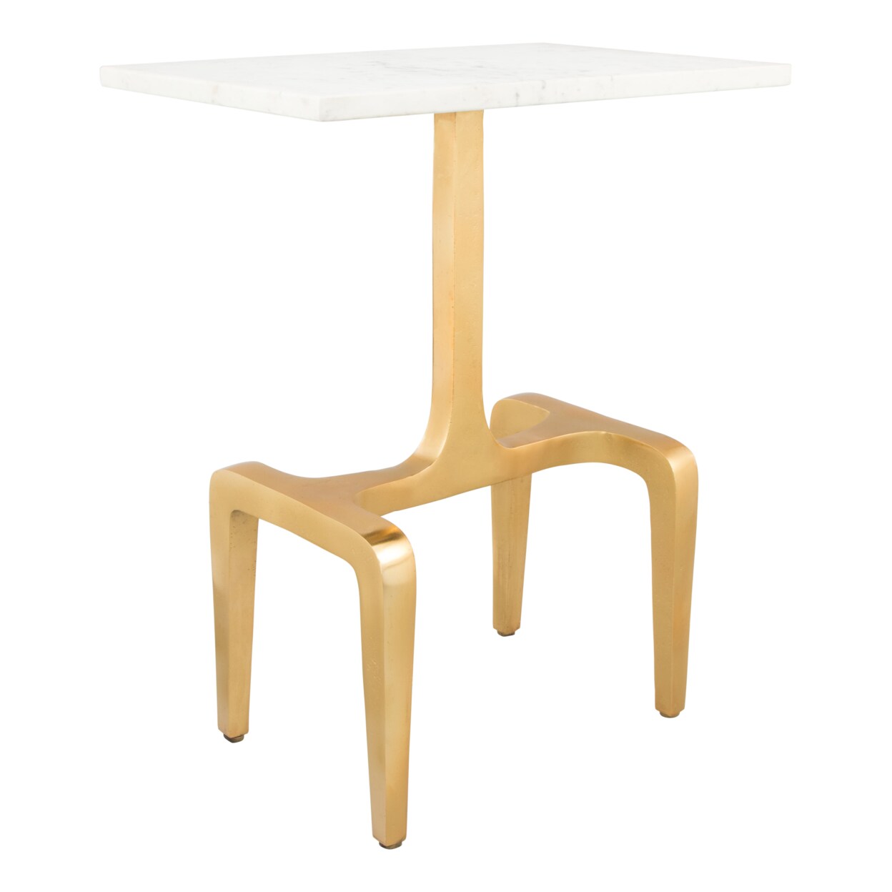 Clement Side Table White And Gold Modern Design Thick Legs Functional Art | Michaels